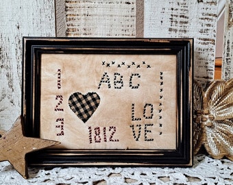 Framed Primitive Stitchery - Etsy