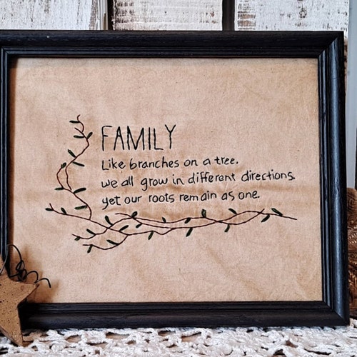 Primitive Framed Stitchery - Etsy