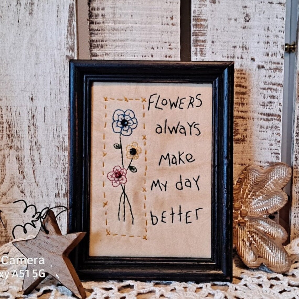 Primitive Stitchery Flowers Always Make My Day Better - Etsy