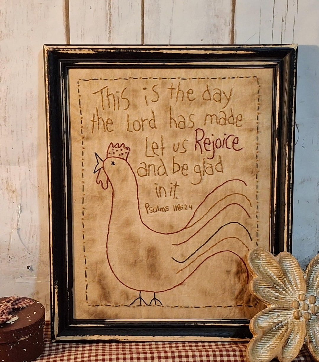 Primitive Stitchery, Rooster Sampler, This is the Day the Lord Has Made ...