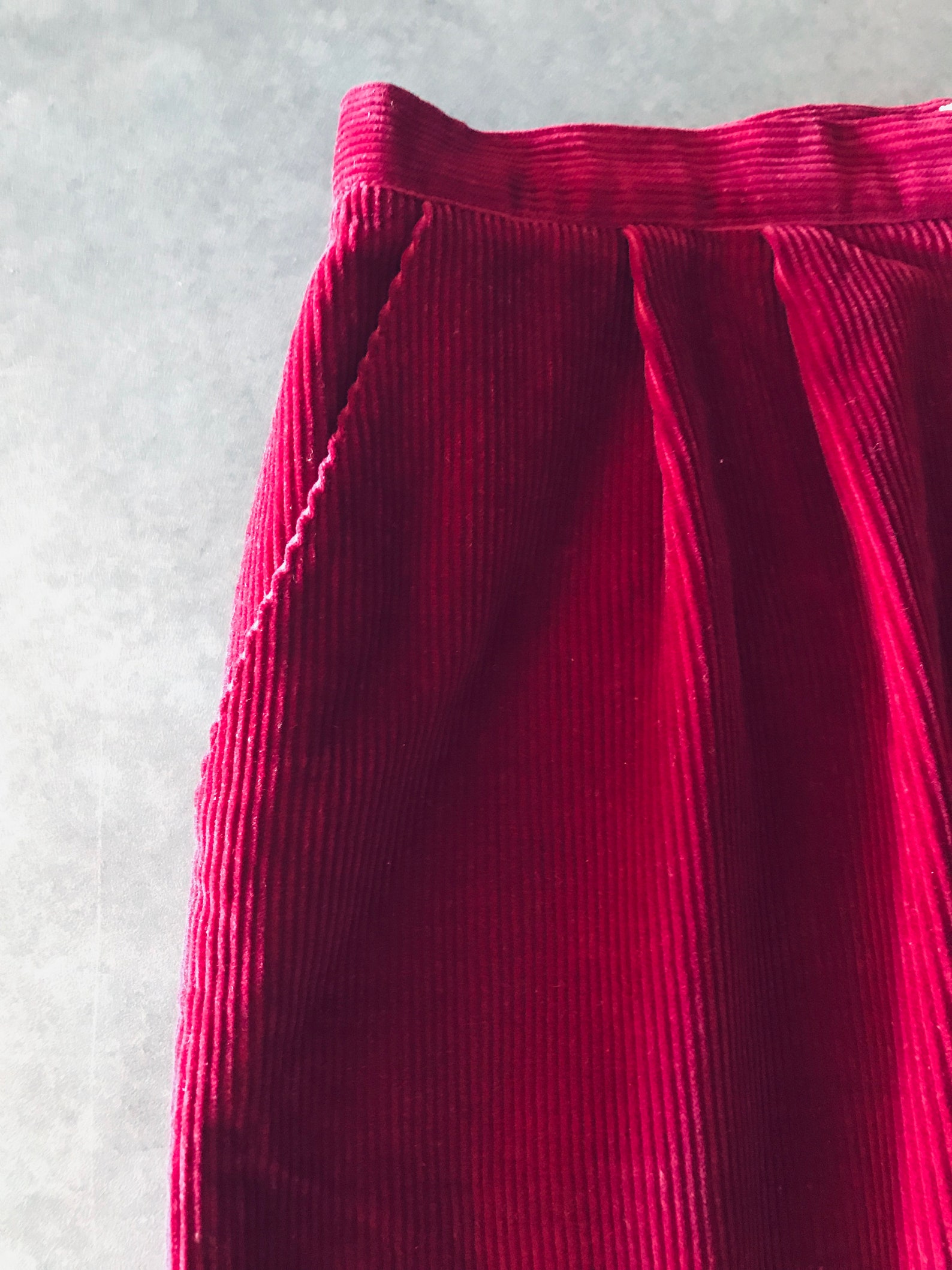 Vintage Womens Dark Red Burgundy Corduroy Skirt Vintage Etsy