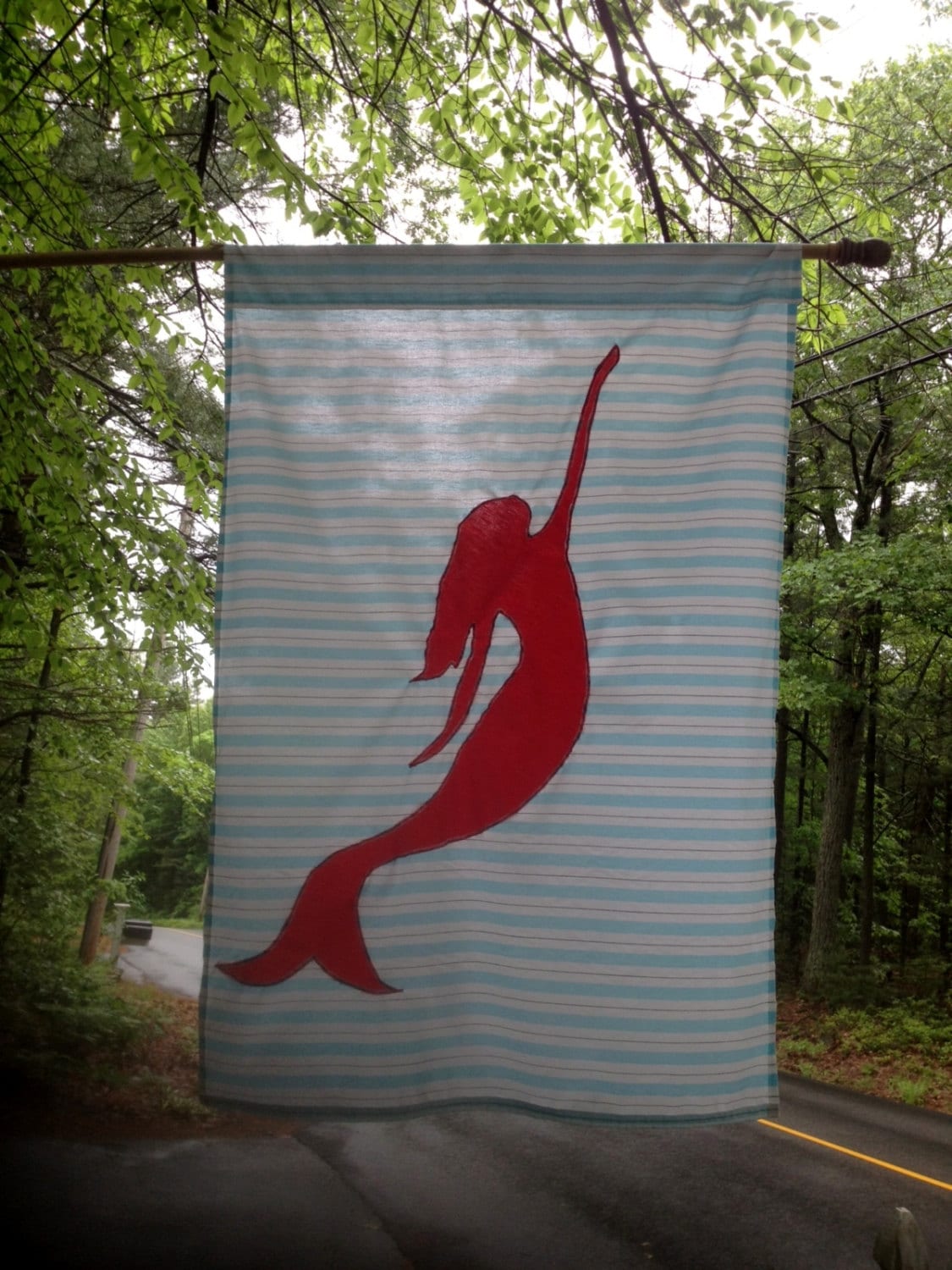 Mermaid on Striped Light Weight Nylon Sail Cloth - Etsy