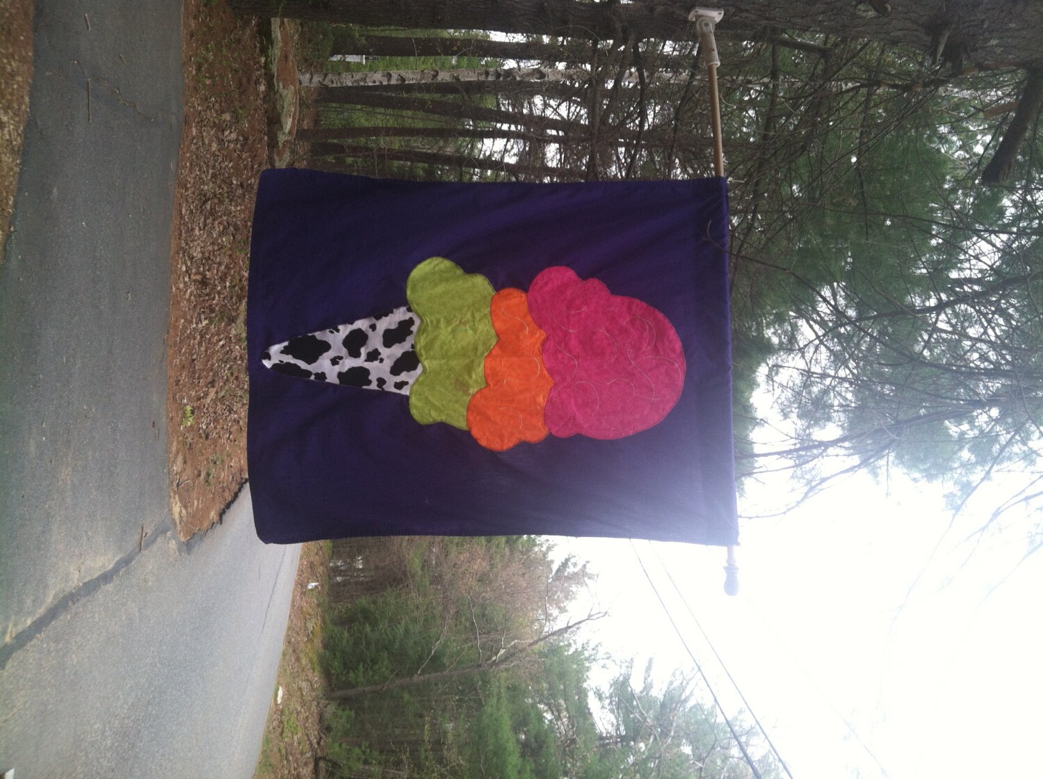 3 scoop ice cream cone w/ cow print cone | Etsy