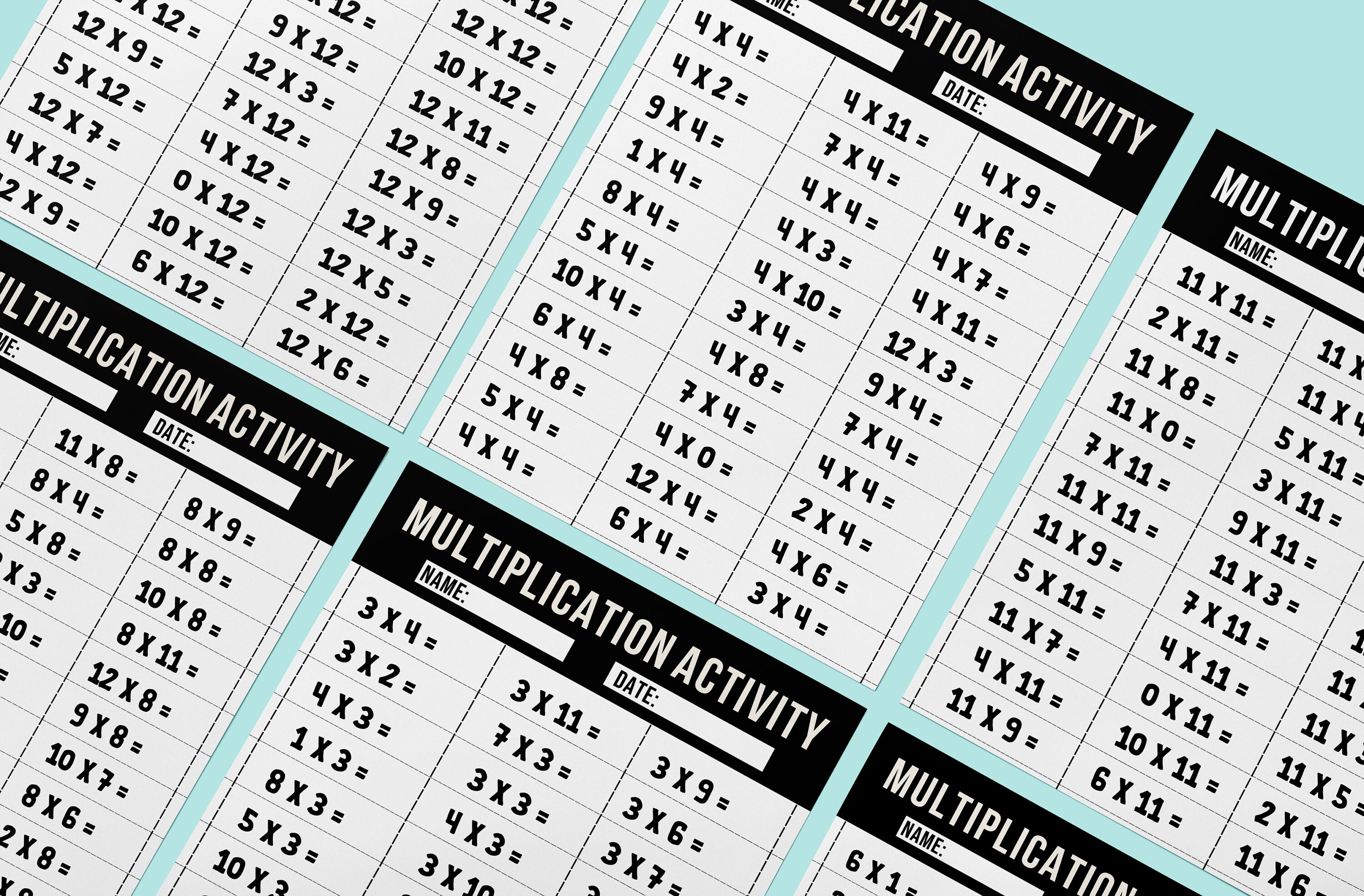 Multiplication Activity Sheet PRINTABLE DOWNLOAD BW Homework Worksheet ...