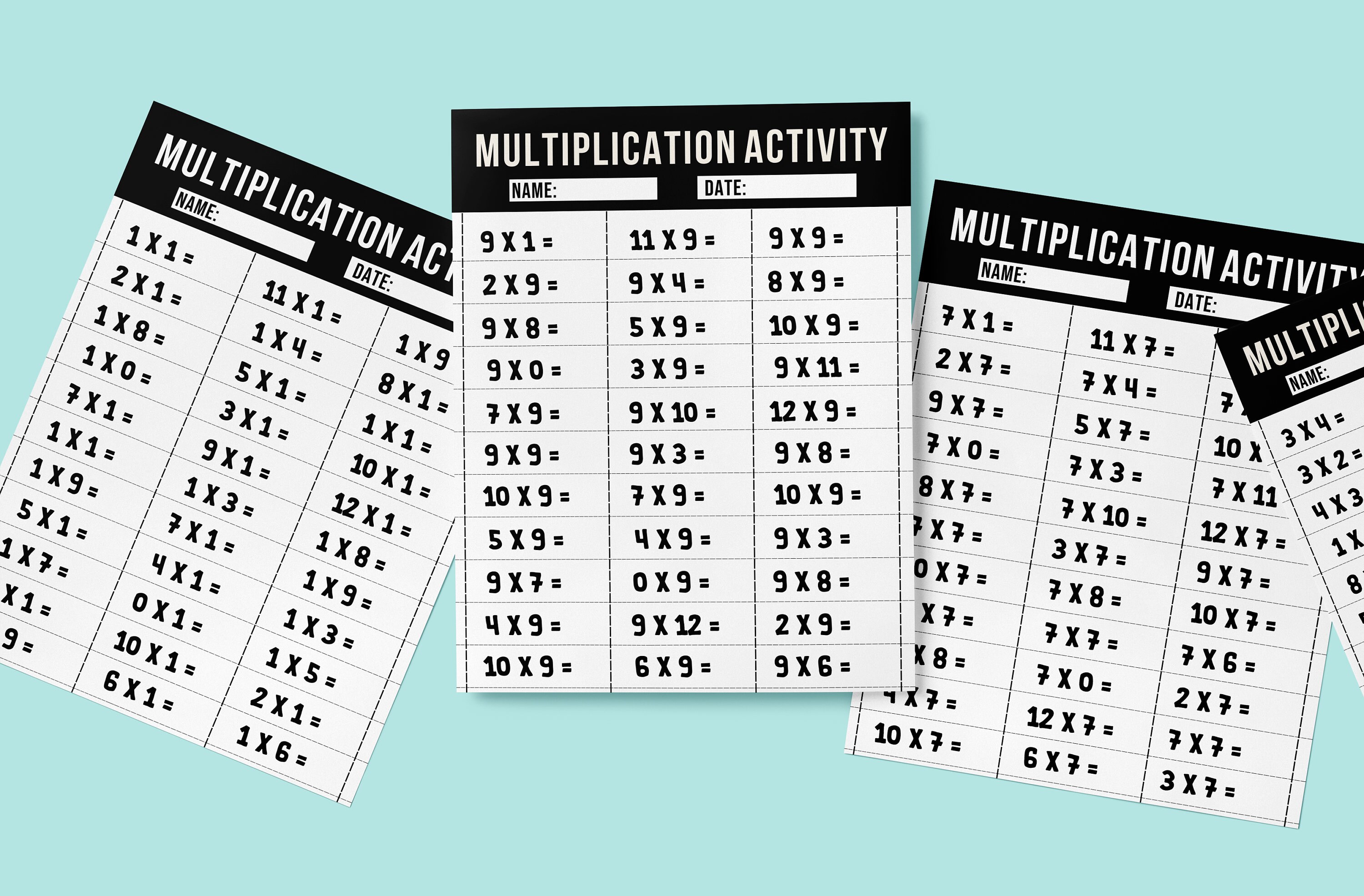 Multiplication Activity Sheet PRINTABLE DOWNLOAD BW Homework Worksheet ...