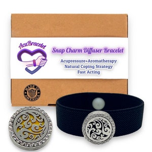 Anxiety Relief Ginger Snap Diffuser Charm Bracelet-calming Acupressure Band-hot Flashes-balance ...