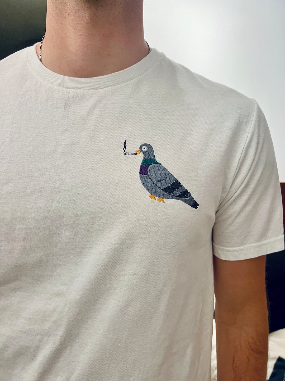 Pigeon Smoking Cigarette NYC T-shirt - Etsy