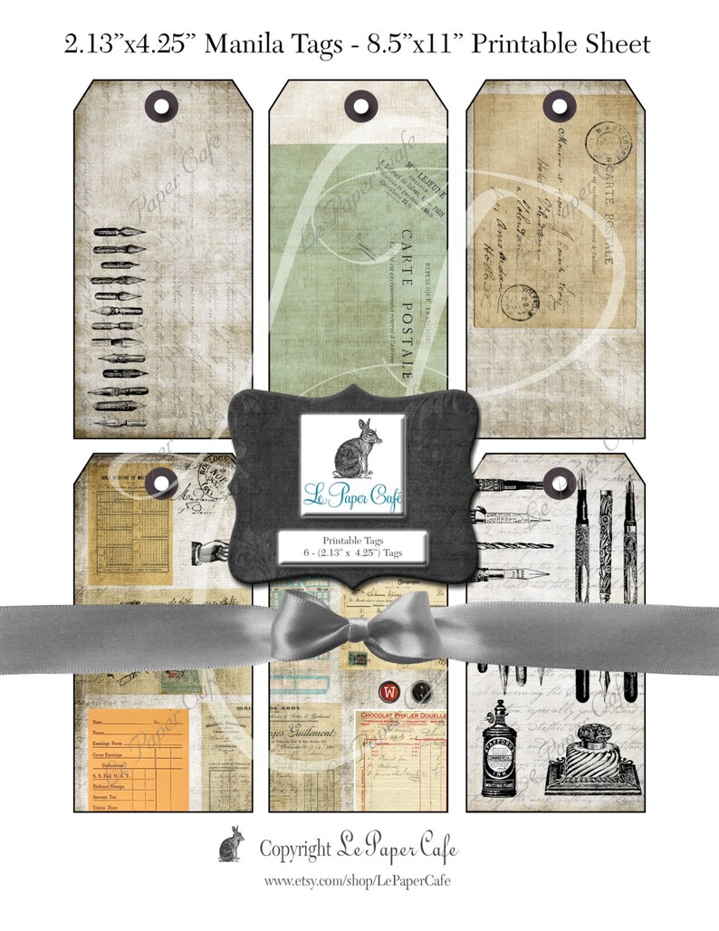 Writers Block Digital Printable Tags Set # 2- Digital Instant Download ...