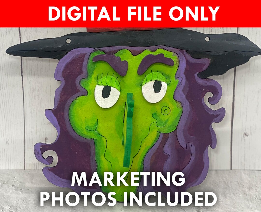 DIGITAL Halloween Witch Painting Kit DIY SVG Download for Laser Cutter ...