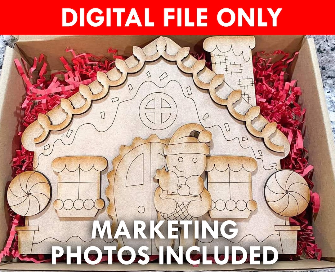 DIGITAL Gingerbread House Christmas Painting Kit File Download SVG ...