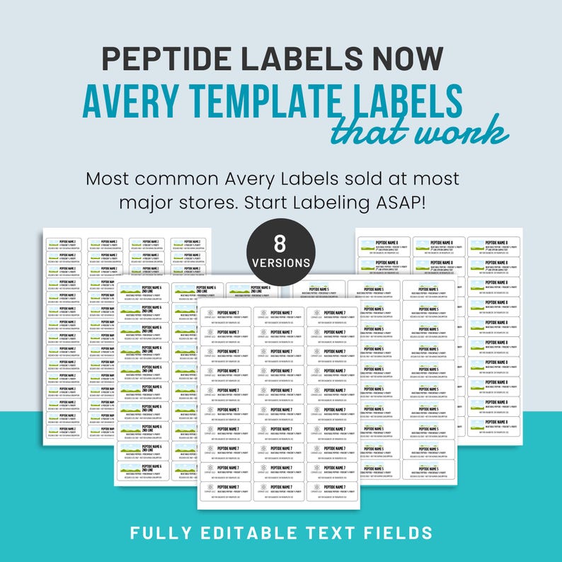Print Editable Peptide Vial Labels Using Avery Address Labels | Pro ...