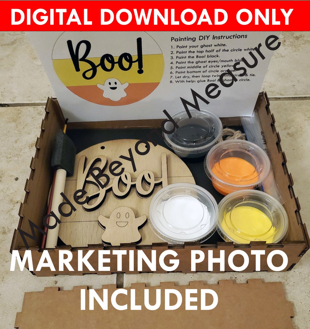 DIGITAL Halloween Boo! Painting Kit File Download SVG Laser Cutter or ...