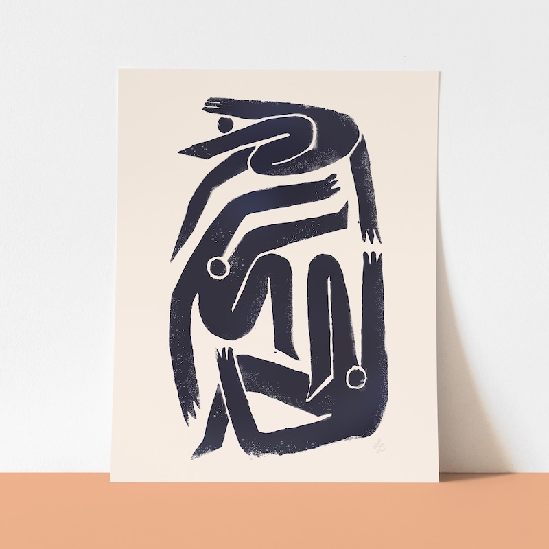 Abstract Lino Cut - Etsy