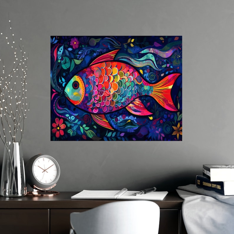 Wild Rainbow Fish Wall Art Painting - Etsy