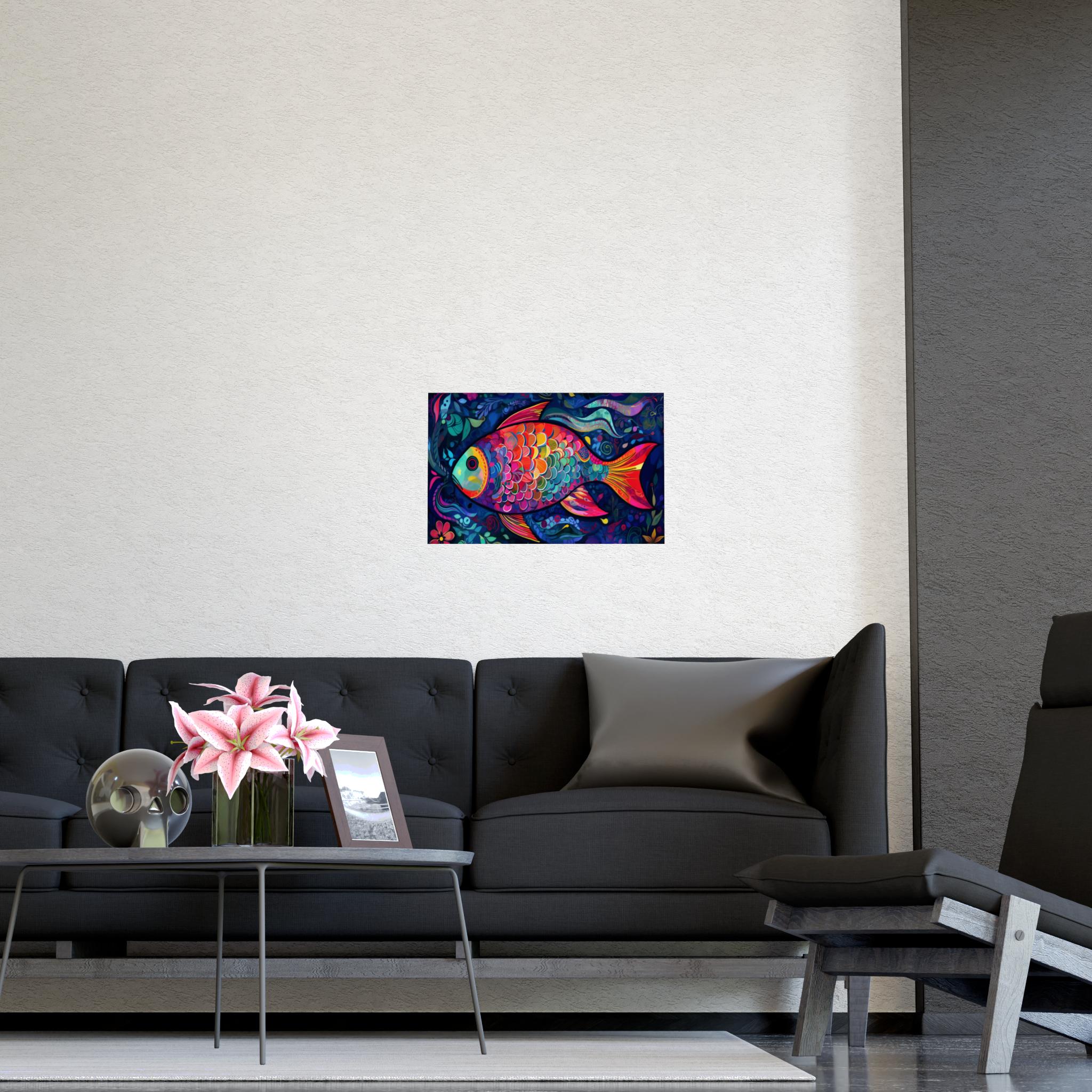 Wild Rainbow Fish Wall Art Painting Print - Etsy