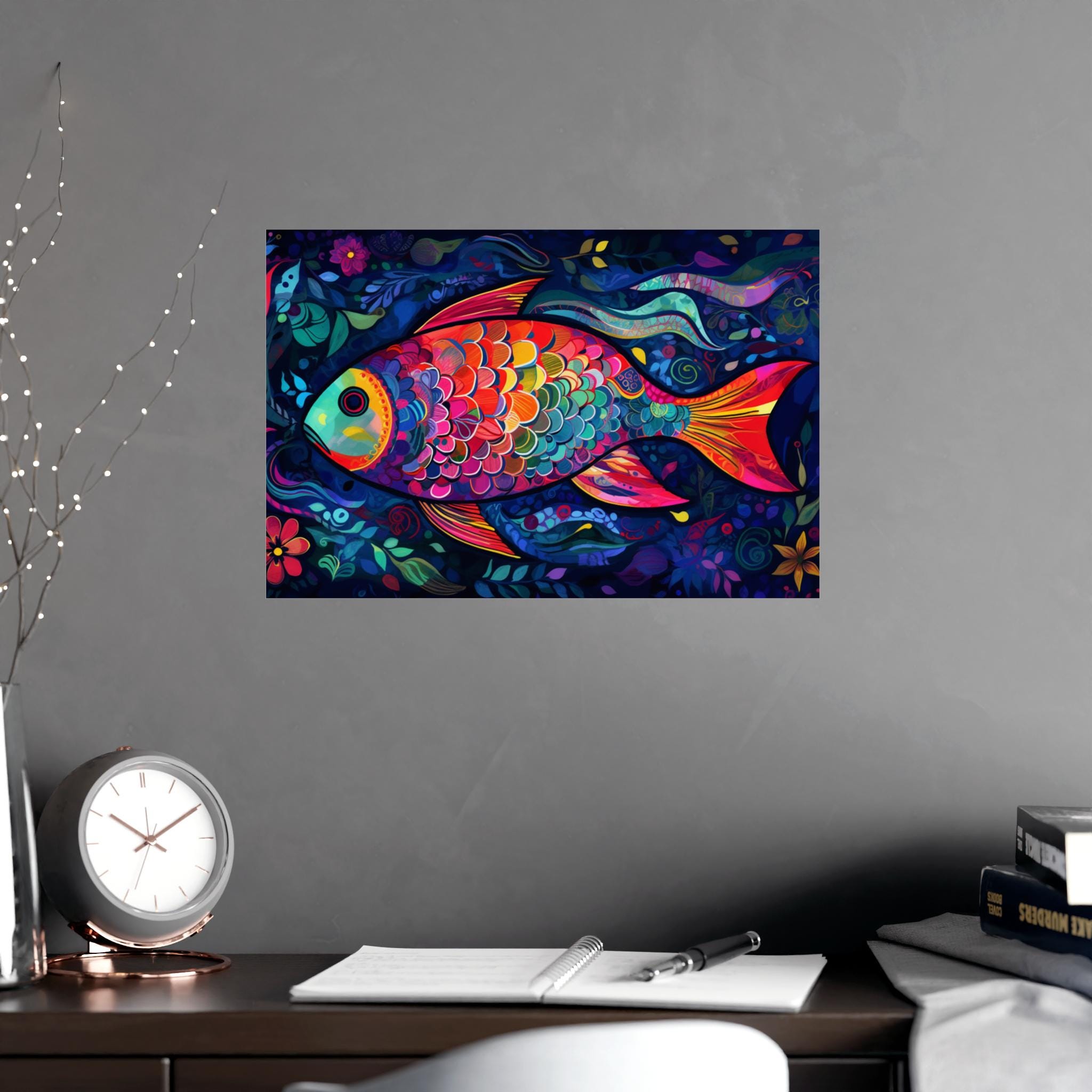 Wild Rainbow Fish Wall Art Painting Print - Etsy