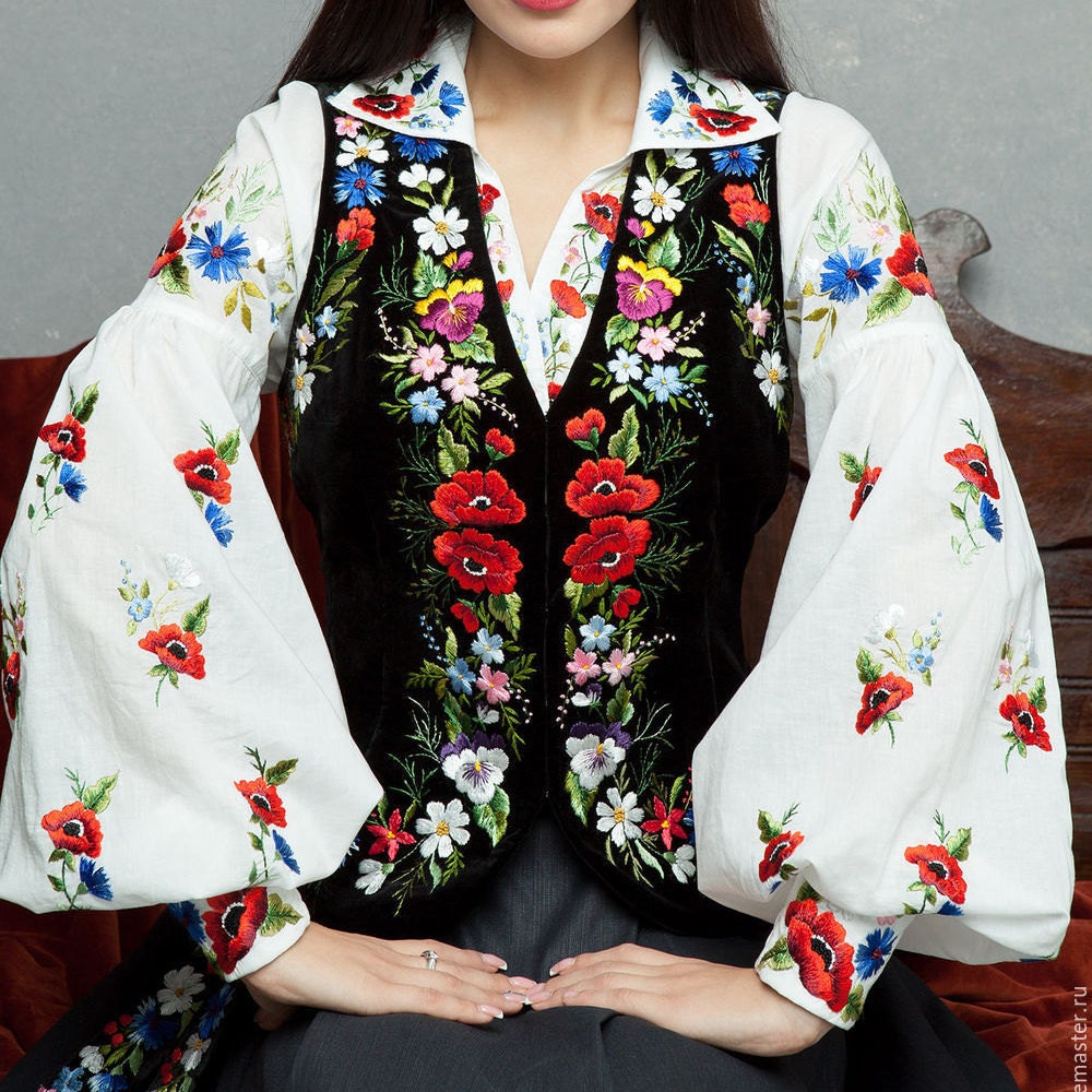 Embroidered Vest Black Vest Velvet Vest Formal Vest Boho | Etsy