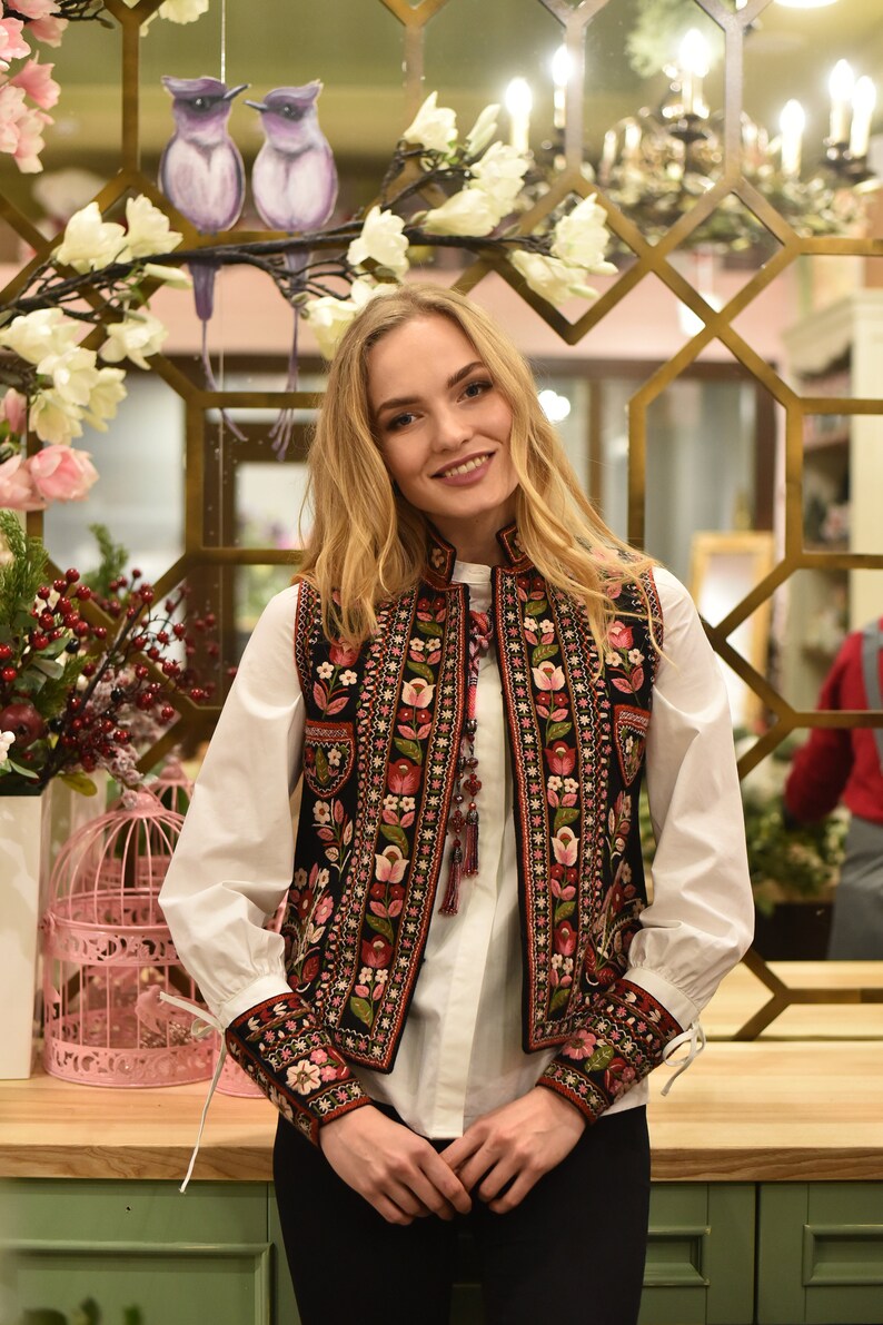 Embroidered Vest Handmade Vest Black Short Vest Ethnic - Etsy Canada