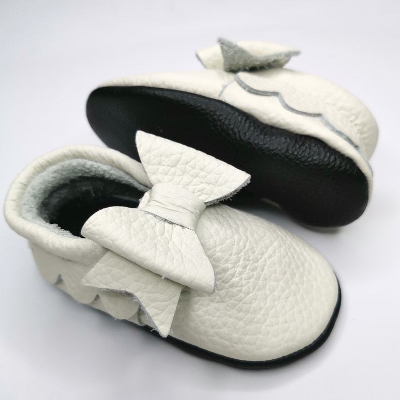 Red Baby Moccs Girls' Shoes Leather Baby Shoes Bow Baby | Etsy