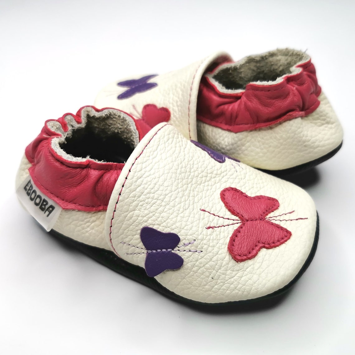Ladybug Baby Shoes Leather Baby, Baby Moccasins, Ebooba, Soft Sole Kids ...