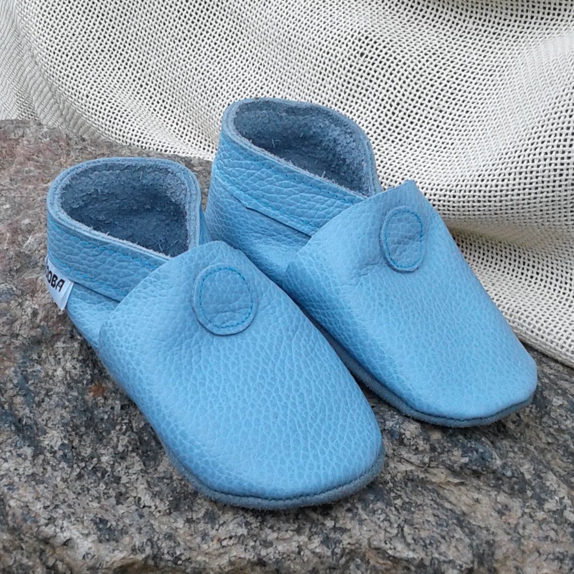 Light Blue Leather Baby Shoes Baby Shoes Child soft sole | Etsy