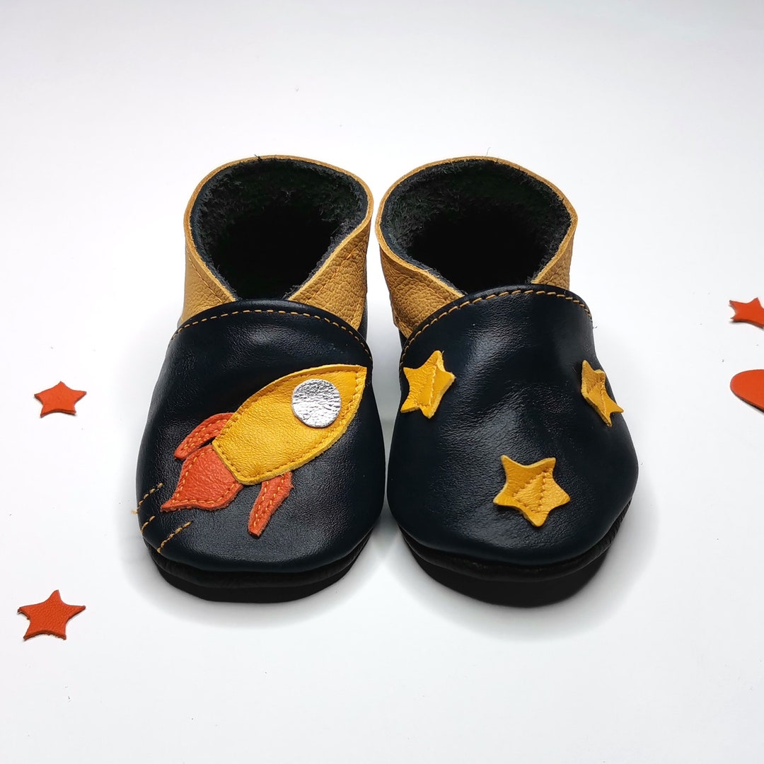 Rocket Baby Shoes, Dark Blue Baby Slippers, Soft Sole Shoes, Baby Shoes ...
