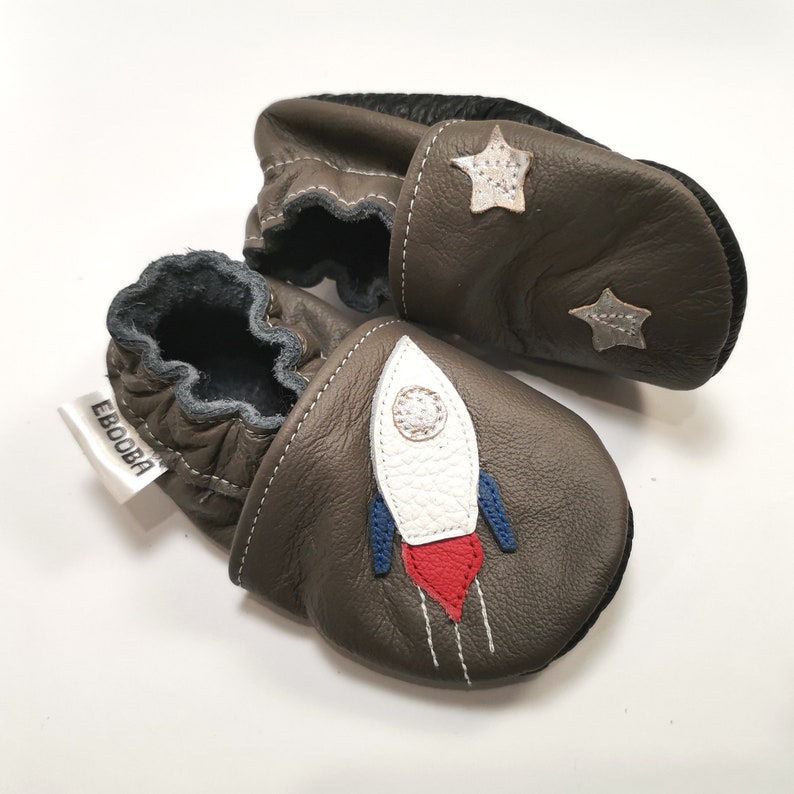Rocket Baby Shoes, Gray Baby Slippers, Rocket Baby Shoes, Soft Sole ...
