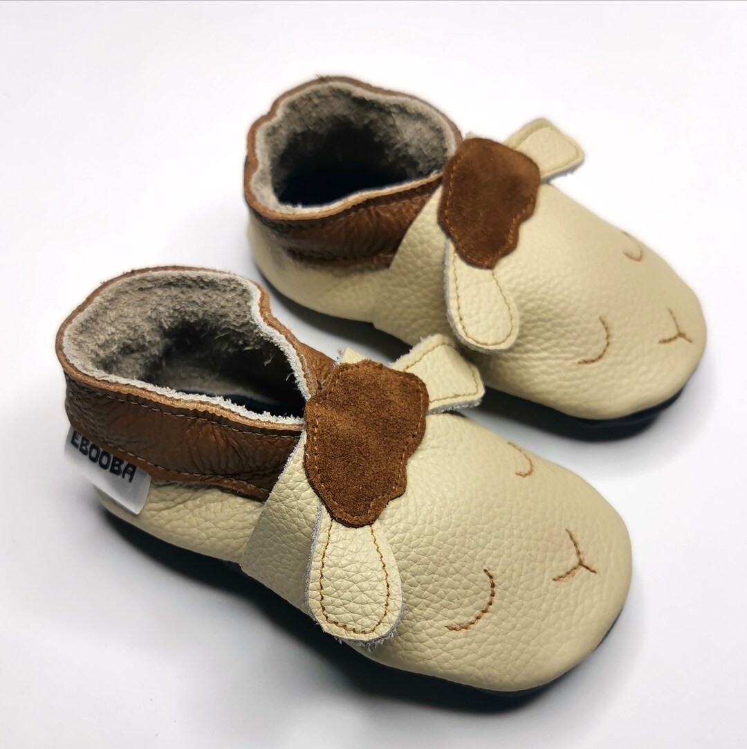 Beige Lamb Booties, Animals Baby Shoes, Leather Baby Shoes, Soft Baby ...