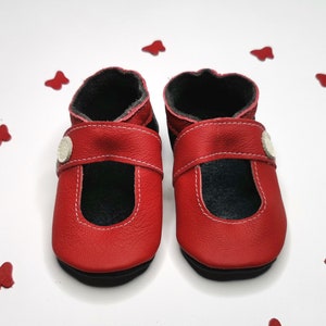 Red Baby Sandals Leather Baby Shoes Red Baby Shoes Ebooba Baby ...