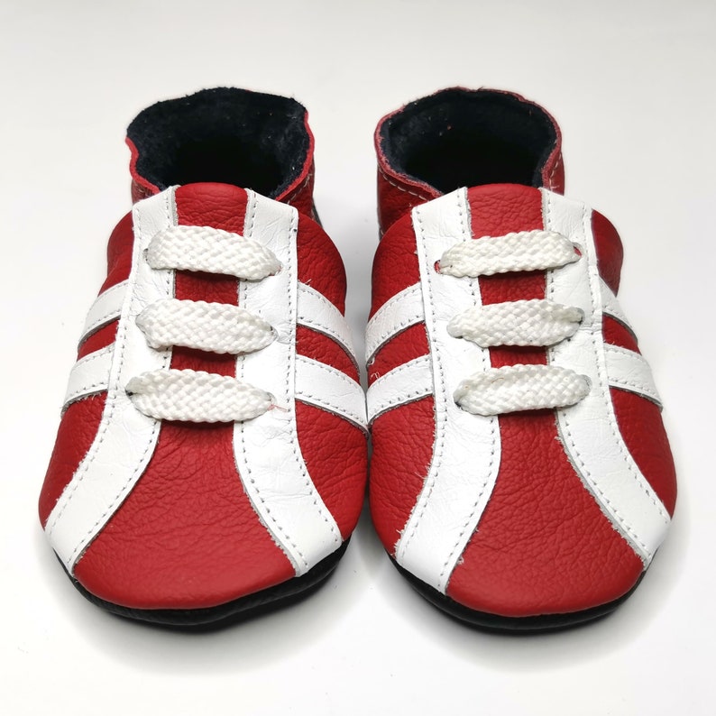 Red&white Baby Shoes Baby Sneakers Ebooba Leather Baby - Etsy