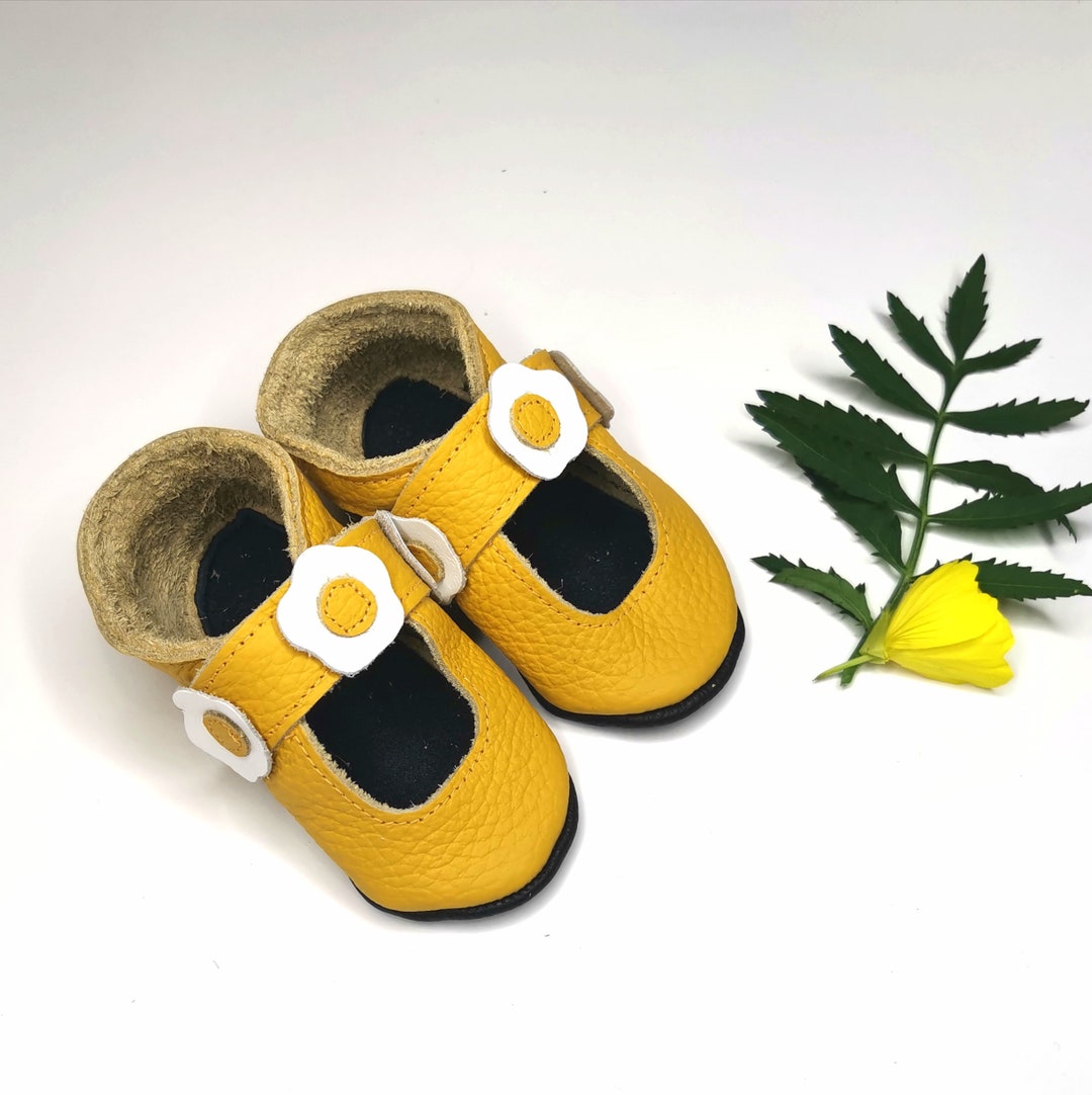 Yellow Baby Sandals, Soft Bottom Sandals, Toddler Leather Slippers ...