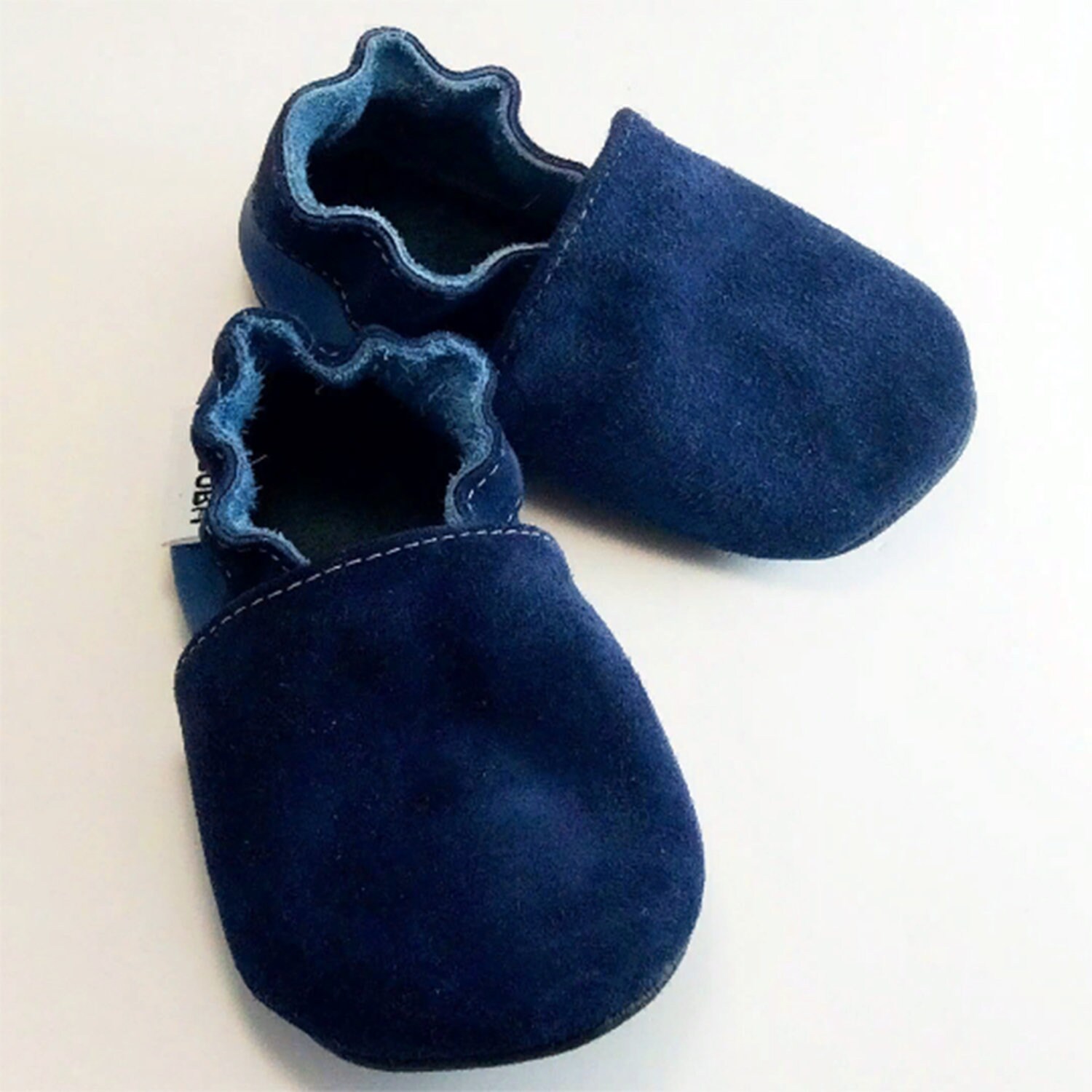 Blue Suede Booties 3-4 Years Baby Shoes Suede Moccs Baby | Etsy