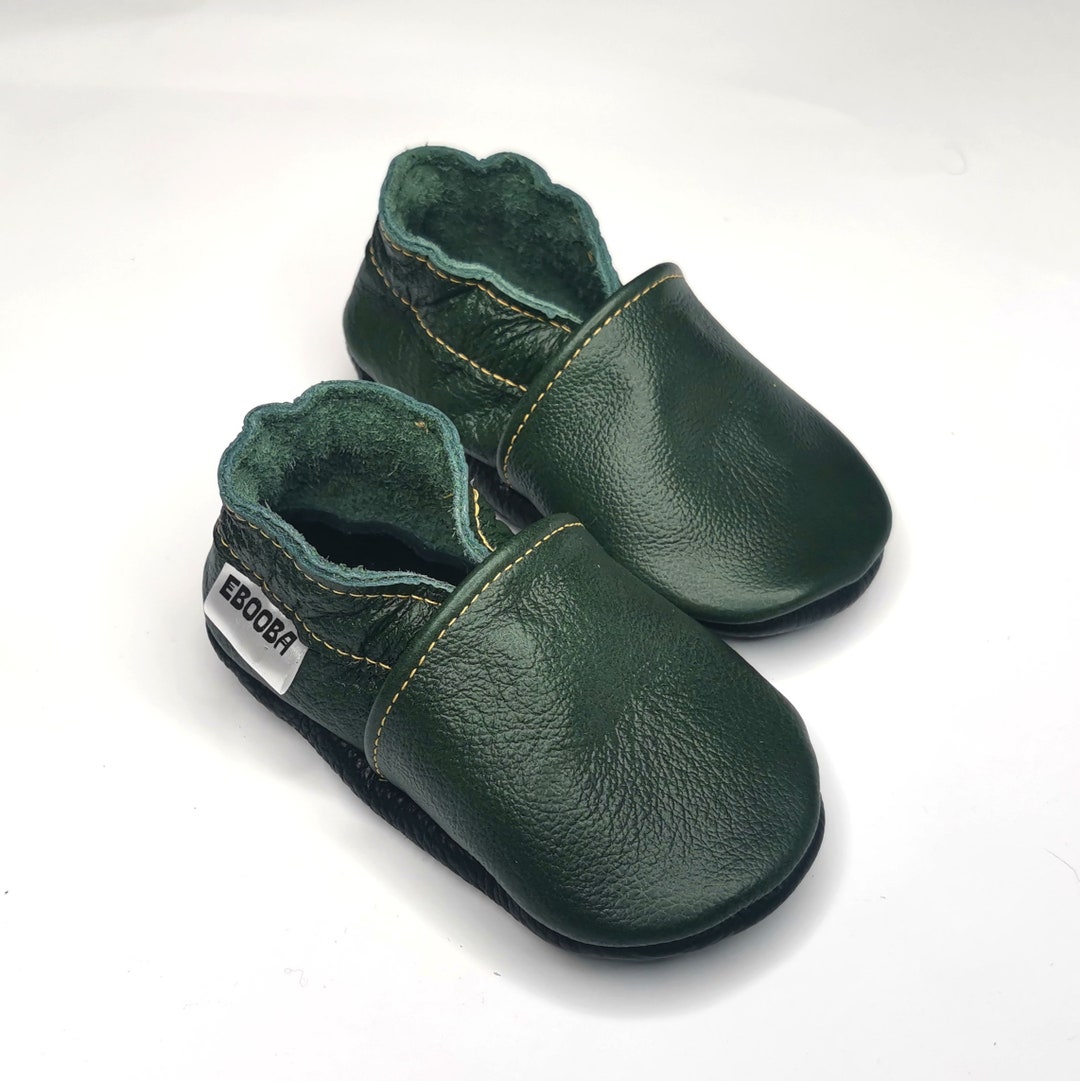 Green Baby Shoes, Leather Baby Shoes, Toddler Slippers, Ebooba, Baby ...