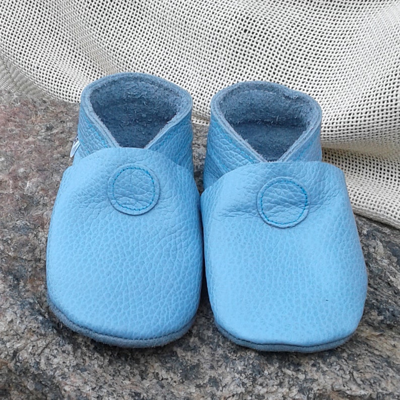 Light Blue Leather Baby Shoes Baby Shoes Child Soft Sole - Etsy