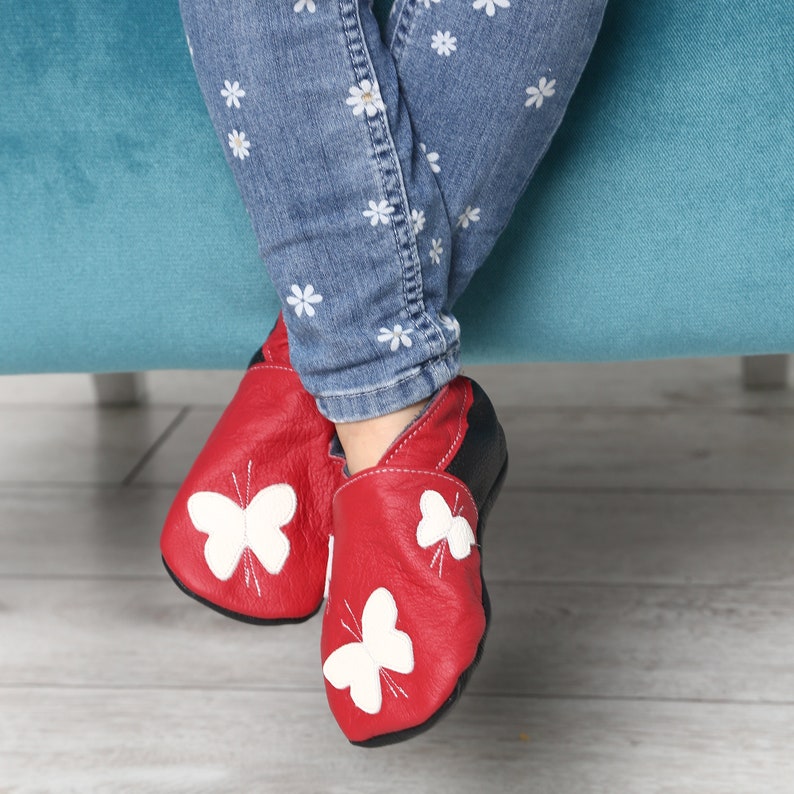 Red Baby Shoes, Soft Sole Baby Shoes Leather, Infant Shoes, Baby ...