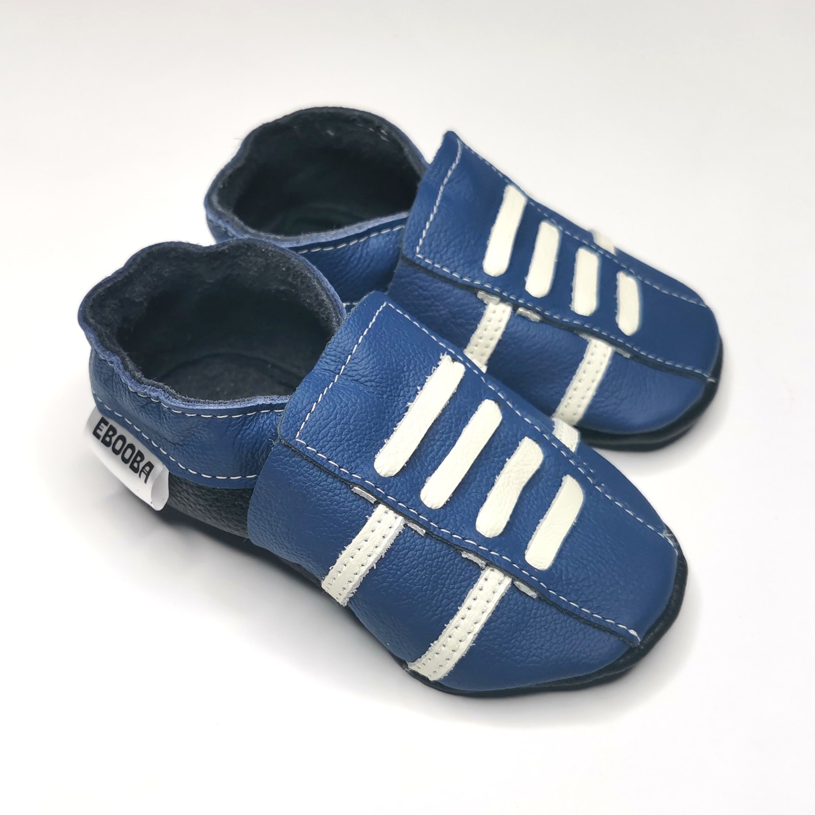 Blue Baby Shoes, Leather Shoes Soft Sole, Infant Newborn Toddler Soft ...
