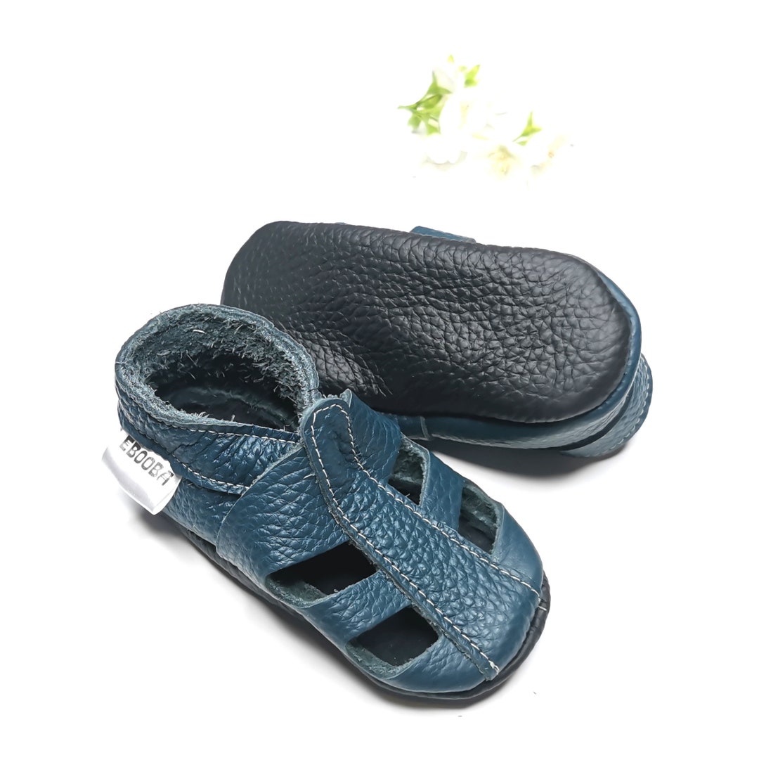 Sandals for Kids, Blue Baby Sandals, Leather Infant Shoe, Baby Soft ...