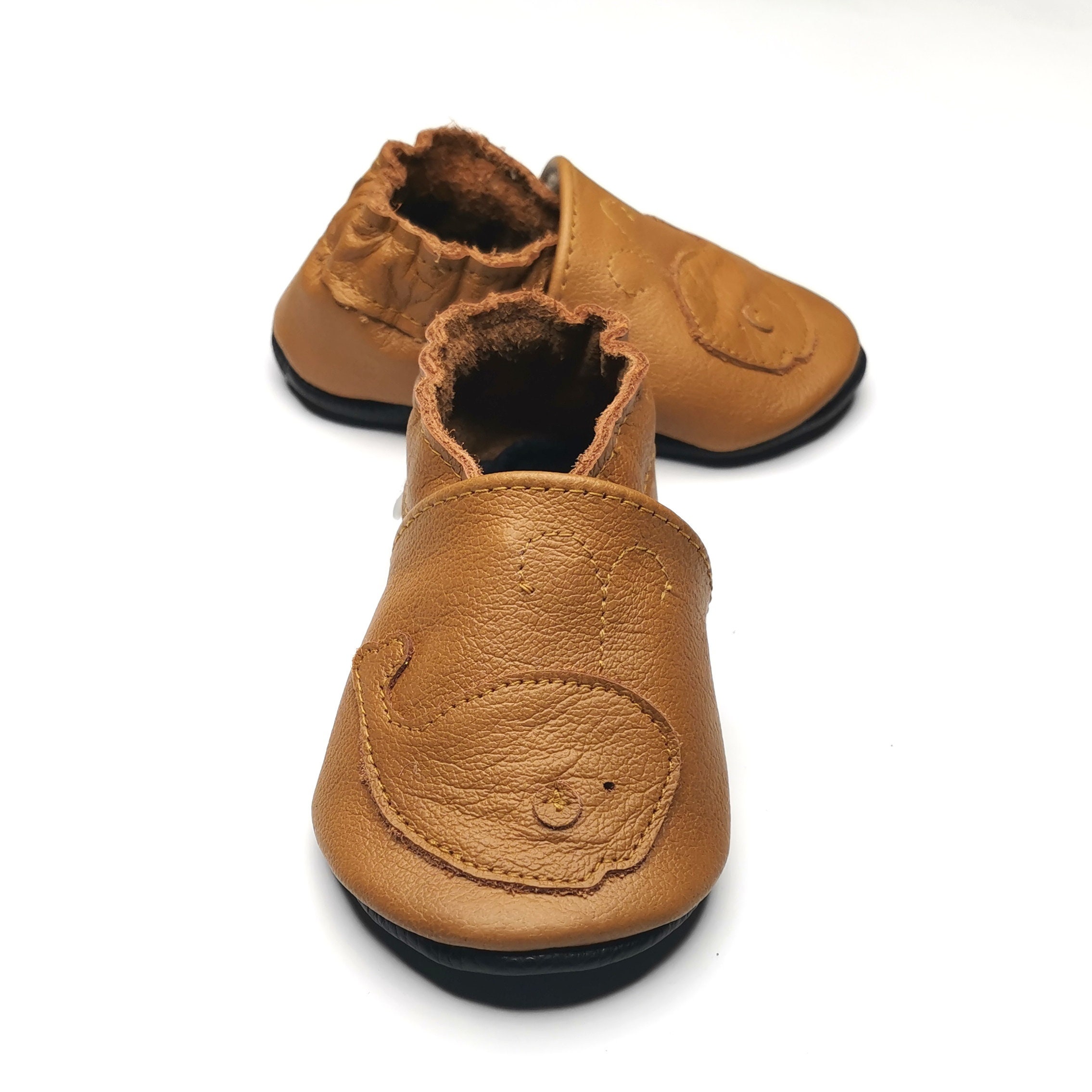 Toddler Slippers Leather Baby Shoe Brown Baby Booties Soft | Etsy