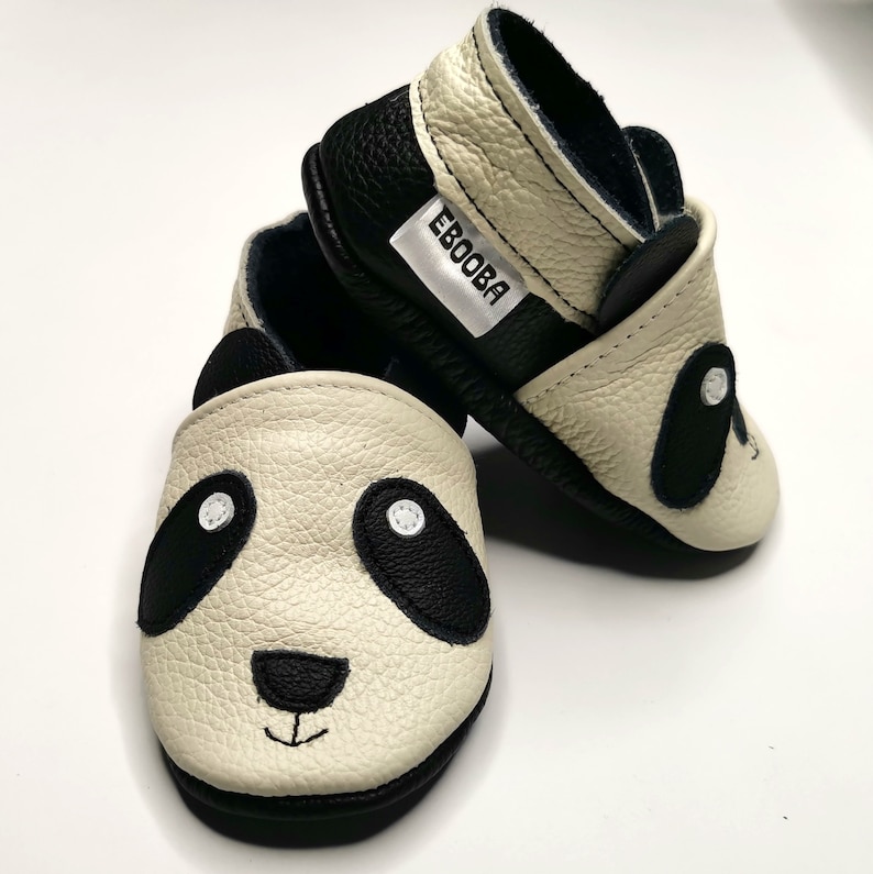 Panda Baby Shoes, Baby Booties, Leather Baby Shoes, Animals Shoes ...