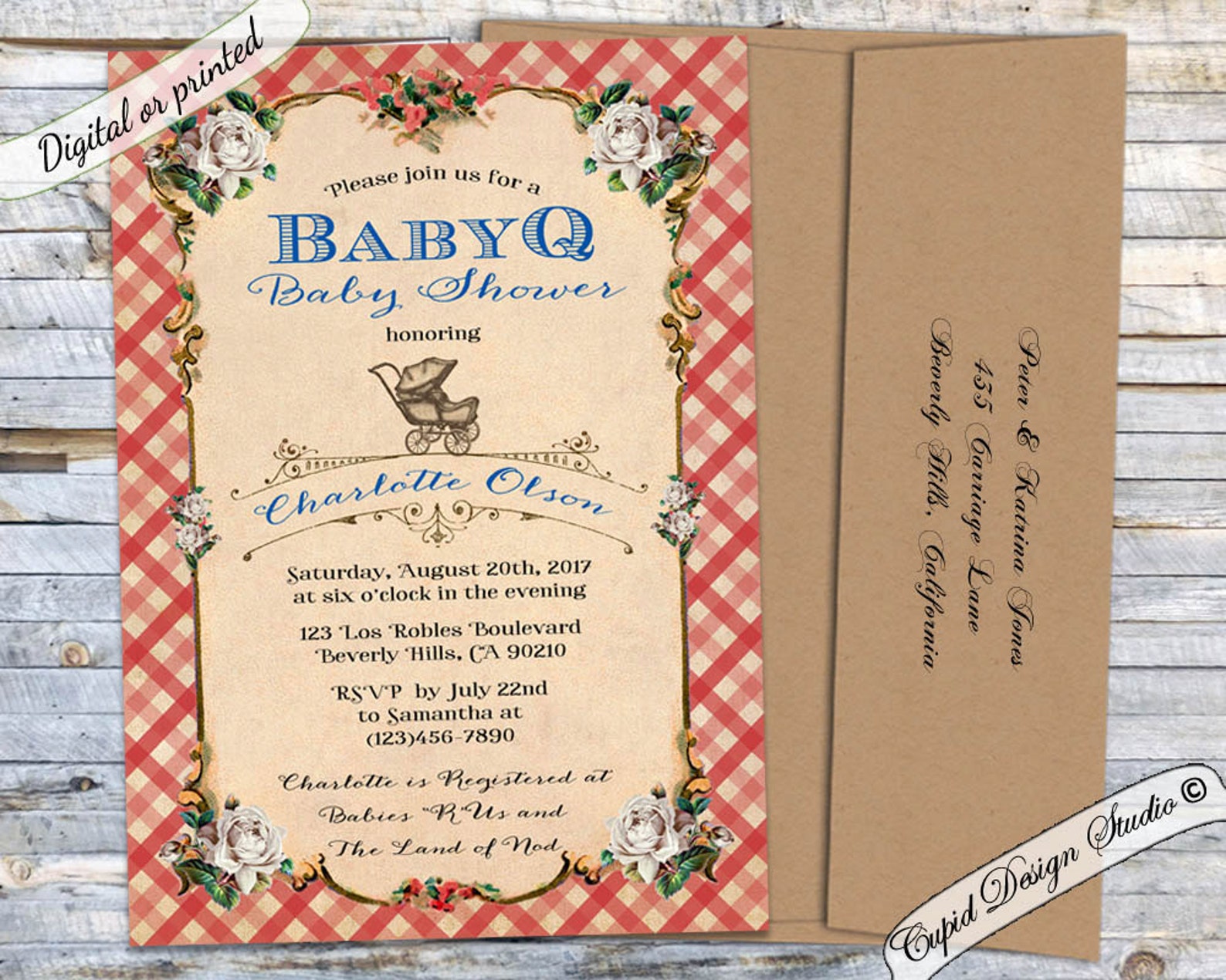 Printable Baby Q Shower Invitations/bbq Baby Shower Invites/babyq ...