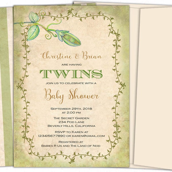 Two Peas in a Pod Invitation - Etsy