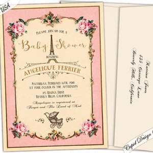 French Baby Shower Invitation/parisian Baby Shower/shabby Chic Baby ...
