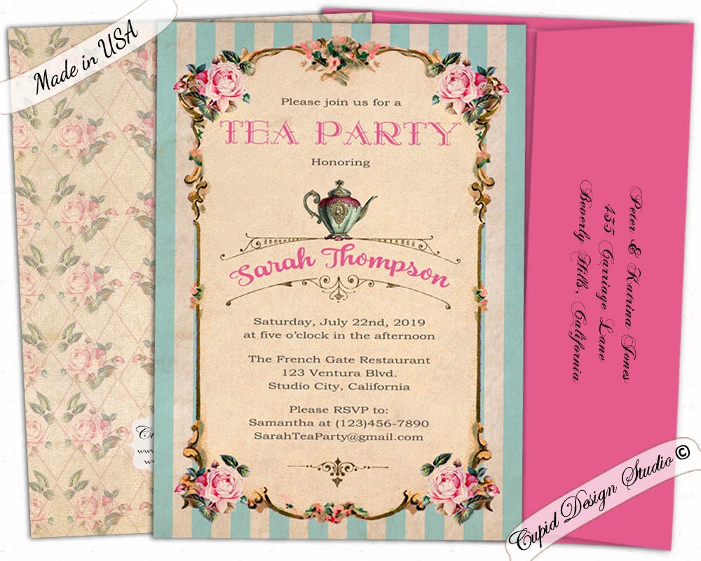 Tea Party Birthday Invitation/tea Party Invites/tea Party Invitation ...