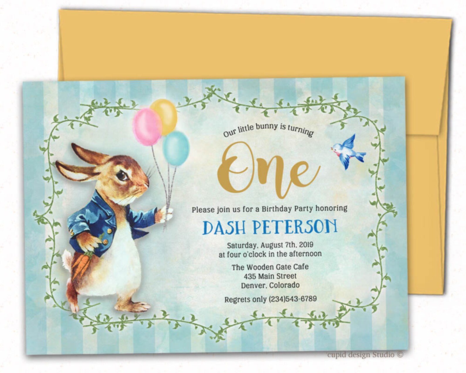 Printable Peter Rabbit Birthday Party Invitations - 5x7" Personalized ...