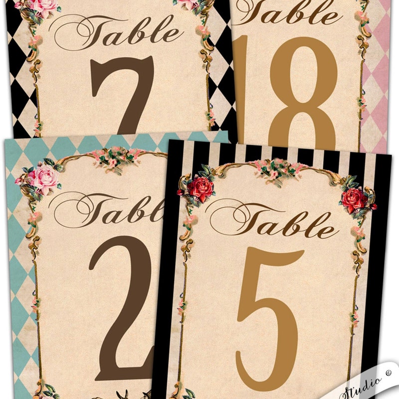 Alice in Wonderland Table Numbers - Etsy