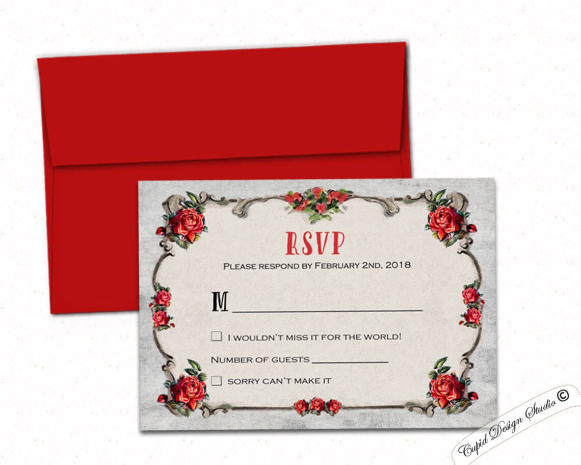 Gothic Wedding Invitations, Skull Wedding Invite, Halloween Wedding ...