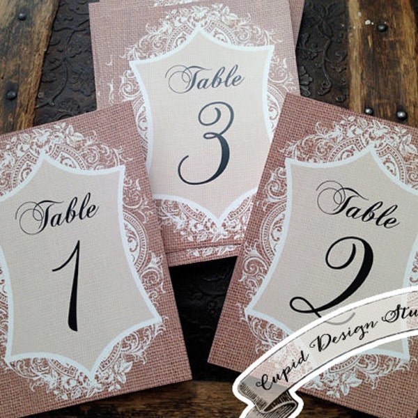Burlap Table Numbers - Etsy