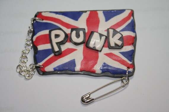Punk Union Jack Flag Pop Art Badge Brooch | Etsy