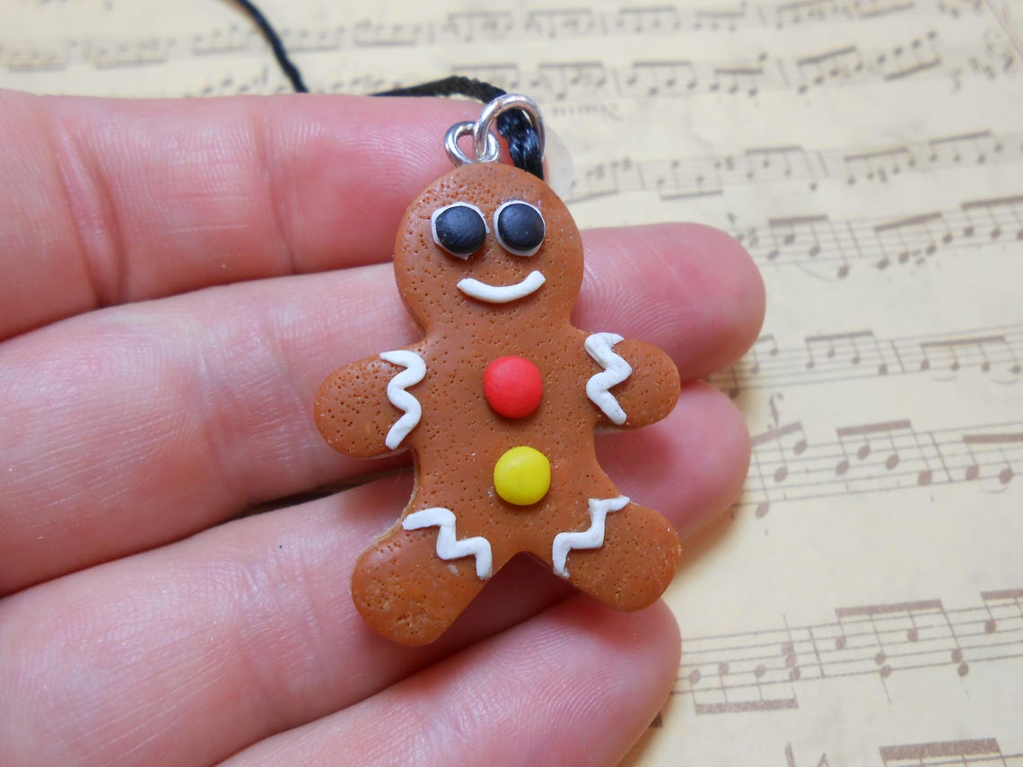 Gingerbread Man Pendant Necklace Miniature Food Jewellery | Etsy