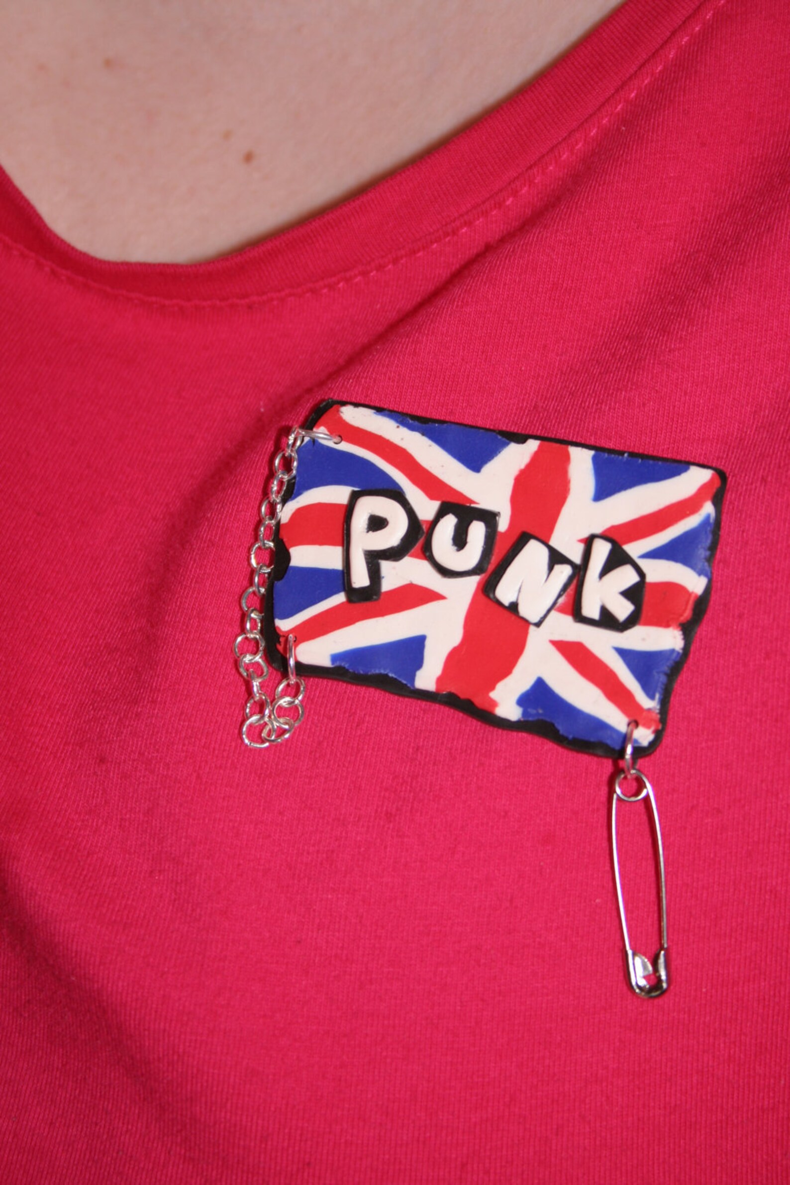 Punk Union Jack Flag Pop Art Badge Brooch - Etsy